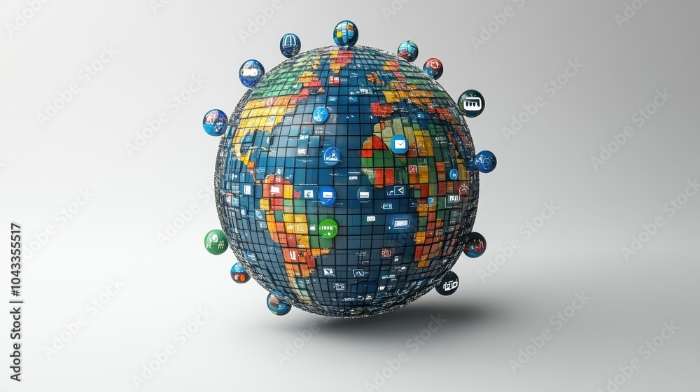 Global connectivity the digital world map representing online ...