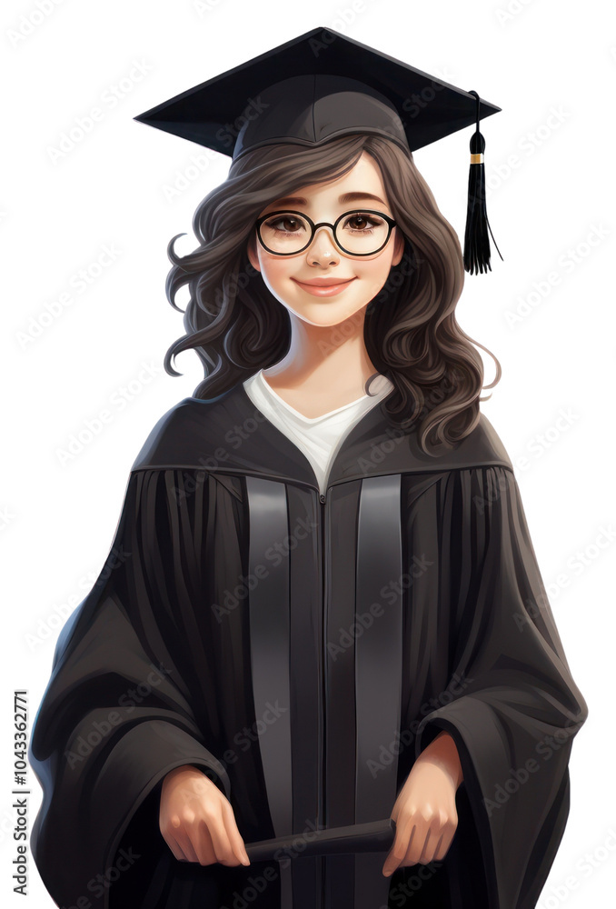 PNG Girl wearing black graduation regalia gown education fashion ...