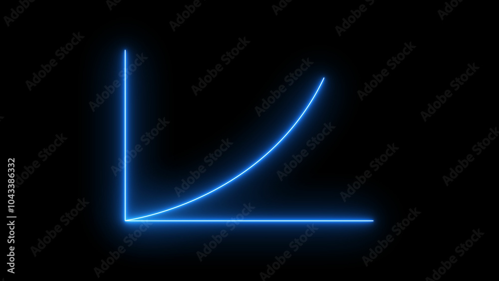 Abstract neon business graph chart royal blue 4k illustration. Black ...