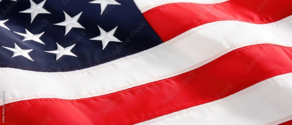 Vibrant and detailed image of the American flag, stars and stripes ...