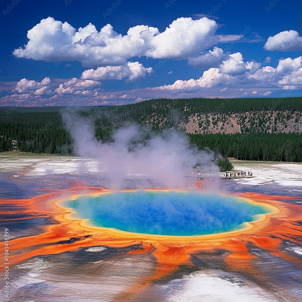 Ilustración de Stock Grand prismatic spring is one of the largest and ...