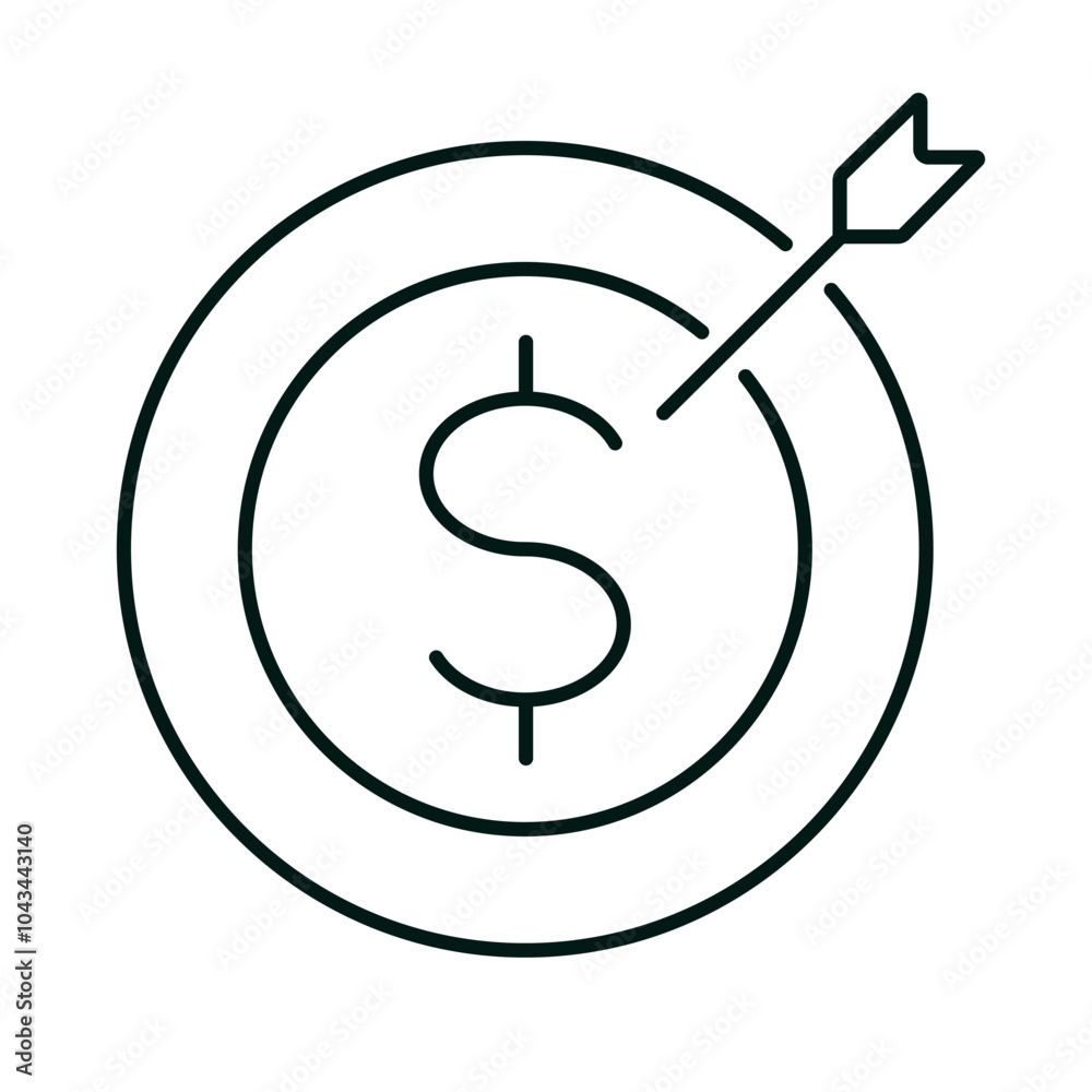 Dollar target icon for web, website or mobile app. Finance, business ...