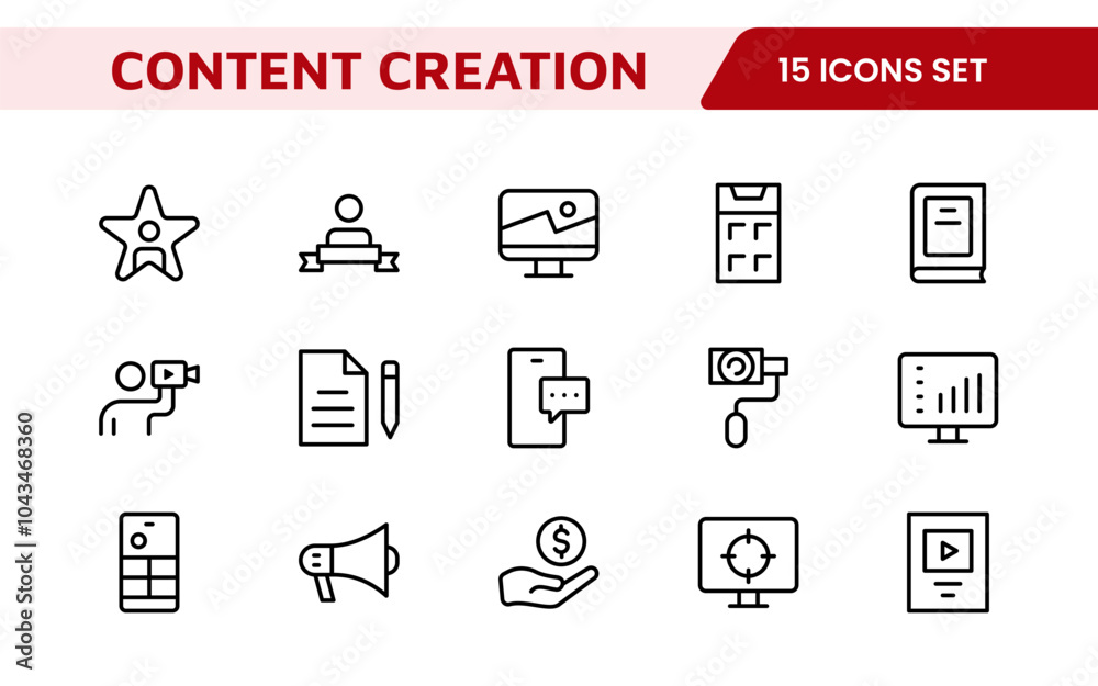 Content Creation Icon Set. Creative and versatile icons for bloggers ...