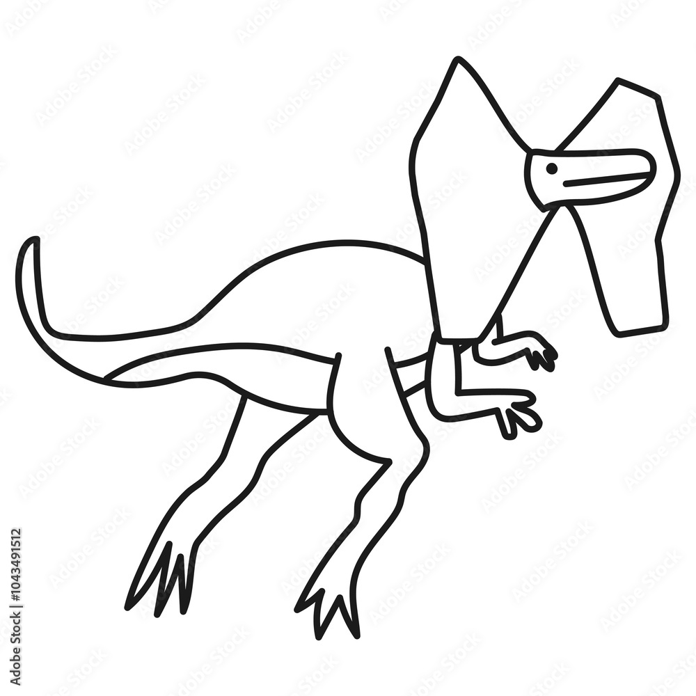 Dinosaur png, outline dilophosaurus clipart, transparent background Stock Illustration | Adobe Stock