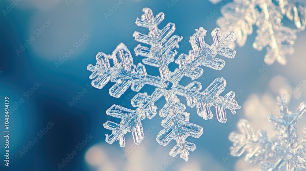 Light blue snowflake pattern on a soft gradient background ...