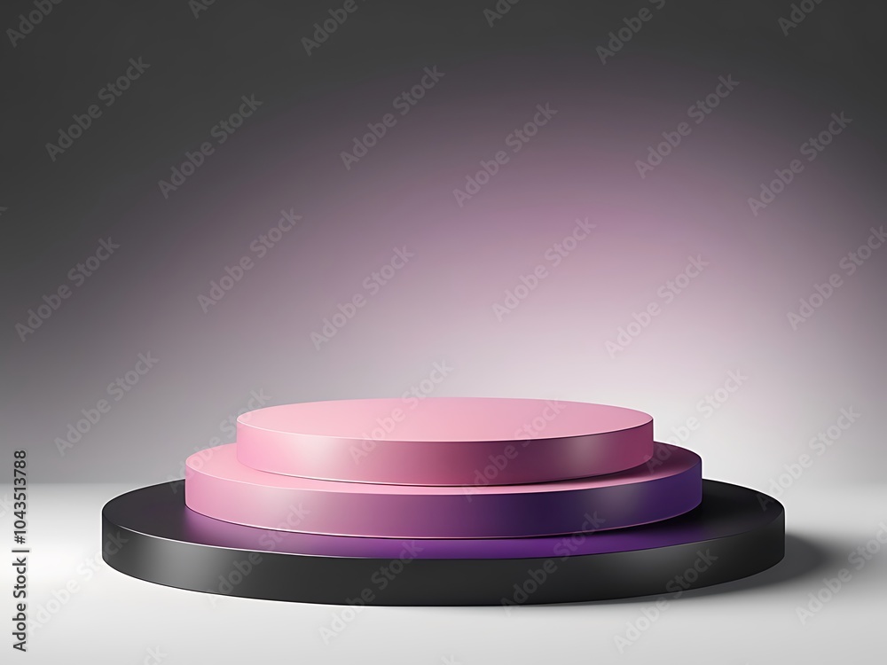3D luxury background with realistic cylinder pedestal podium. Retro ...