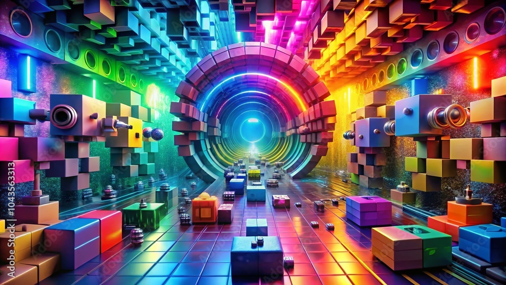 Colorful Animated Background with Chaotic Moving Elements for Games and ...