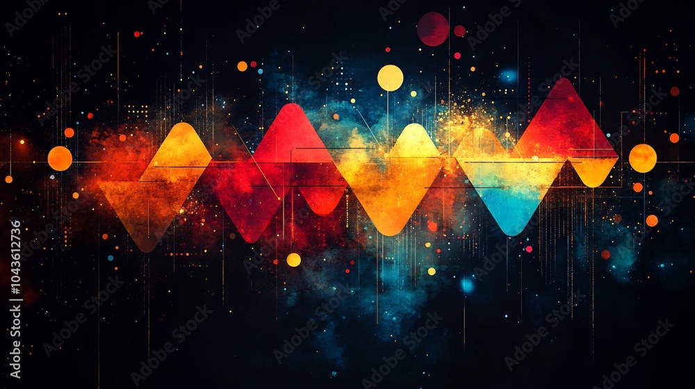 Dynamic geometric design featuring lines triangles represent phases of ...