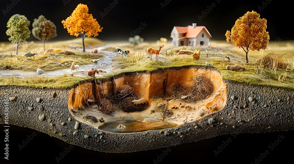 Revealing the Underwater Wonders of a Wetland Ecosystem A Cross Section ...