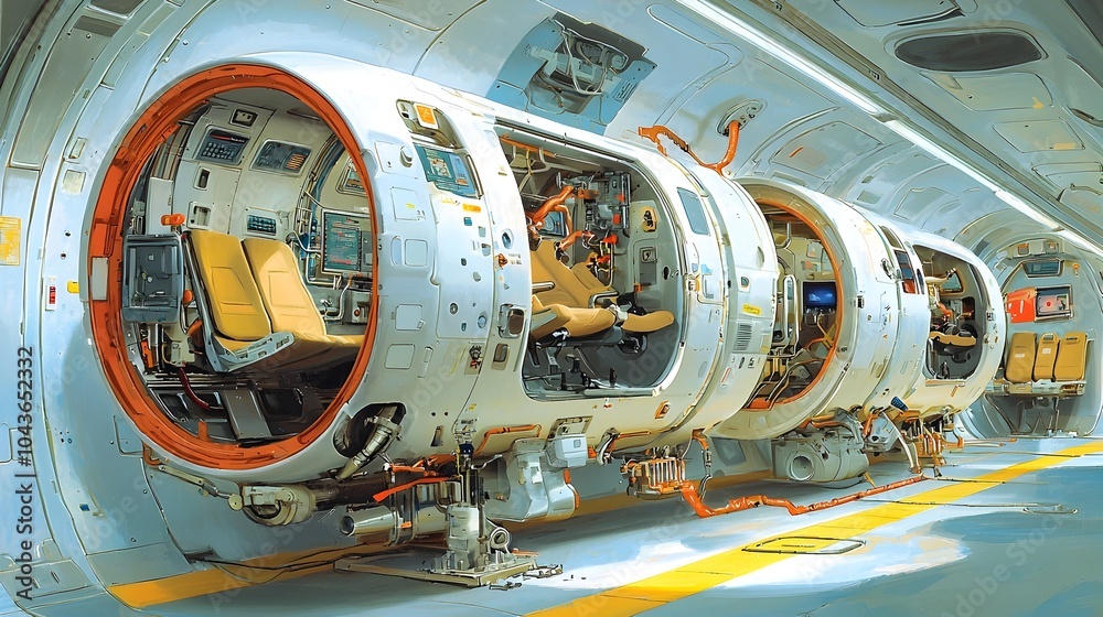 Detailed cross section diagram showcasing the interior layout and ...