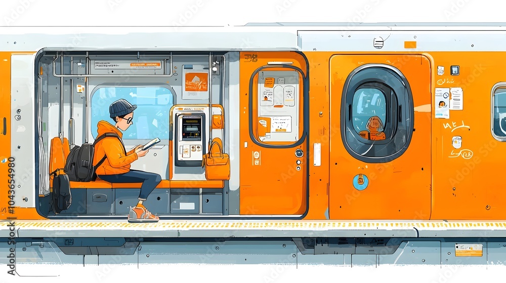 Illustration Stock Detailed Cross section of the Interior Layout of a ...