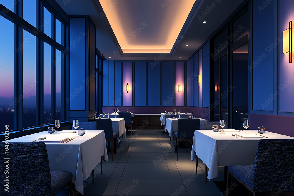 Artistic sketch of a highend restaurant interior layout with elegant ...