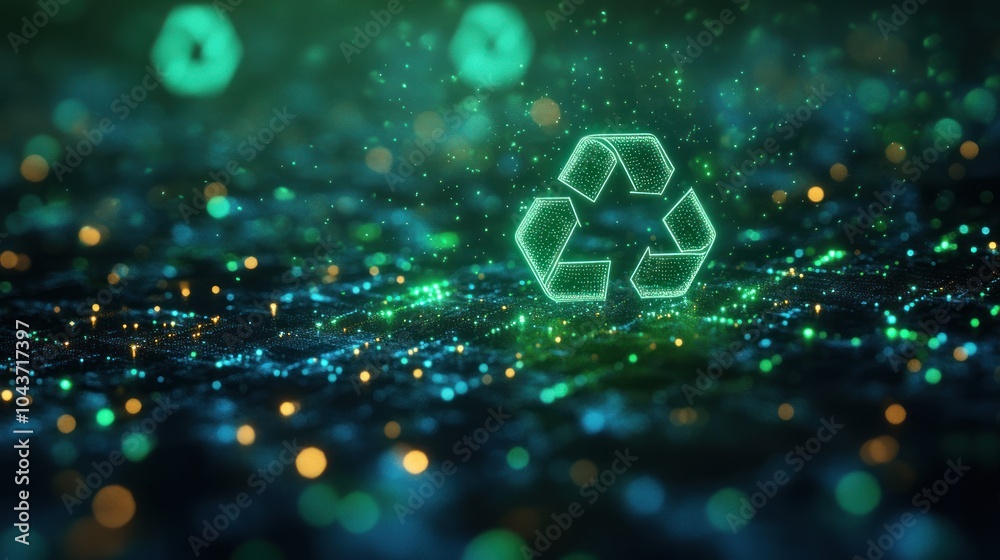 Digital Green Recycle Symbol Stock Photo | Adobe Stock