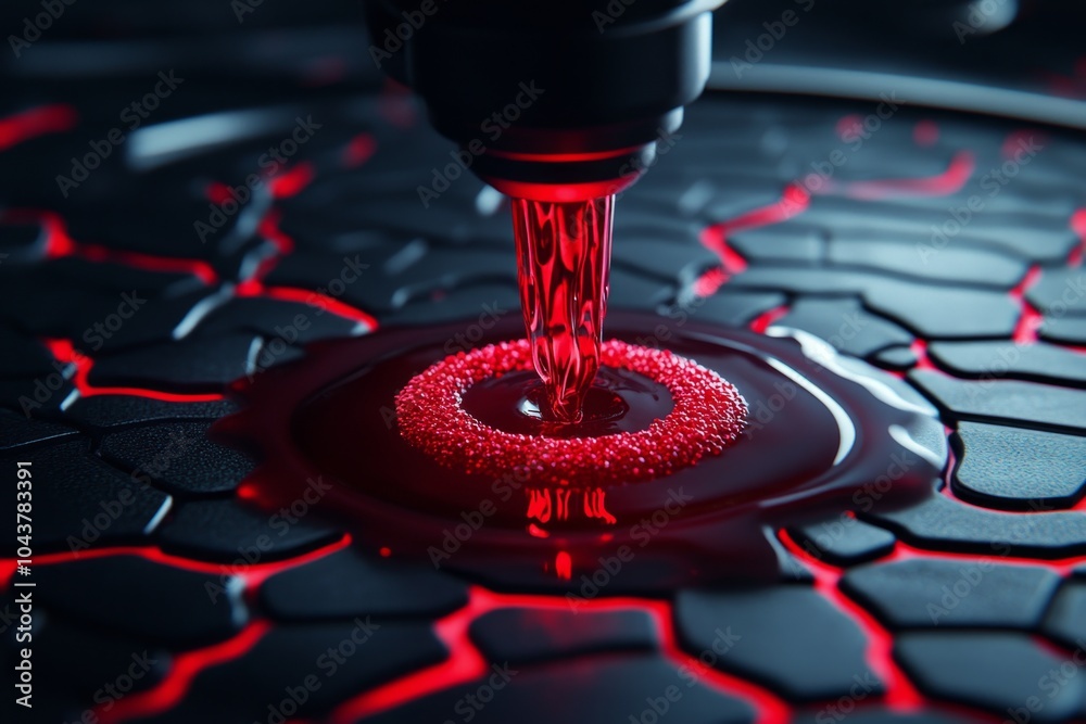 Gothic-style depiction of platelets under a microscope, with dark ...