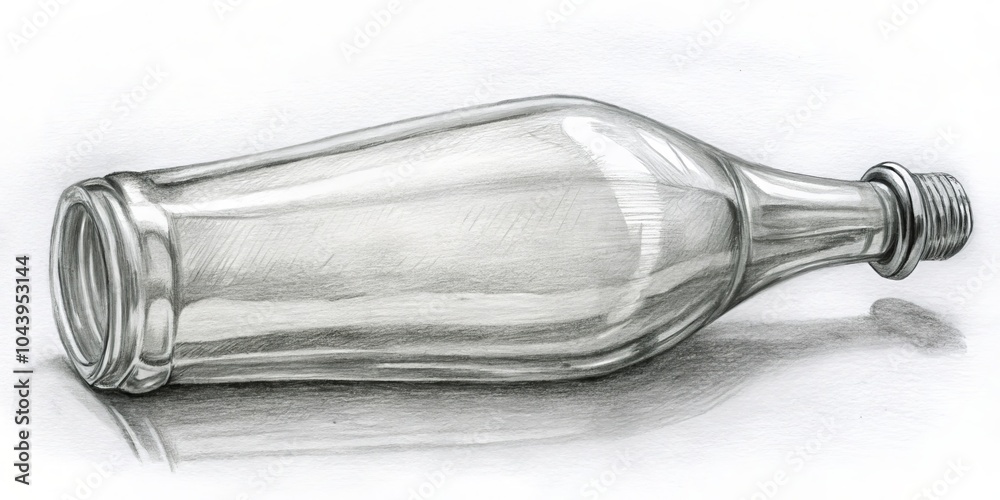 Pencil Drawing of a Glass Bottle, pencil sketch, realistic , bottle art ...