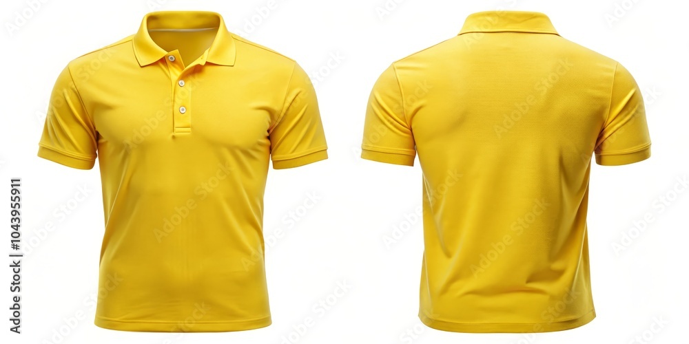 Yellow Polo Shirt Mockup - Front and Back View, polo shirt, mockup ...