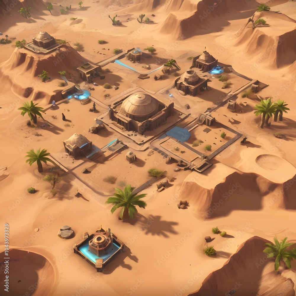 Ilustración de Stock DnD Desert Base Map Battlemap: Detailed battle map ...