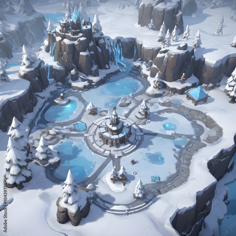 DnD Battlemap Arctic Base Map: A detailed battle map set in the Arctic ...