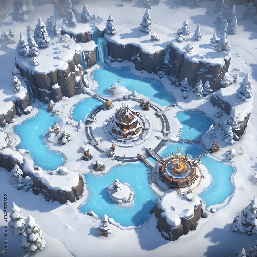 DnD Battlemap Arctic Base Map: A detailed battle map set in the Arctic ...