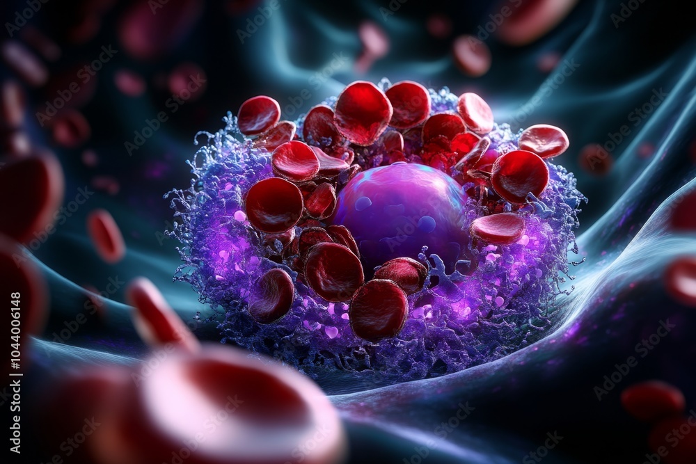 Microscopic cross-section of a blood clot, with platelets, fibrin, and ...