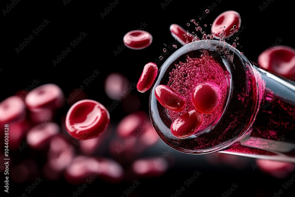 Pixel art of platelets under a microscope, with pixelated shapes and ...