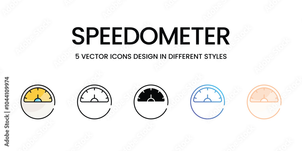 Speedometer vector icons set ready to use web and mobile apps Stock ...