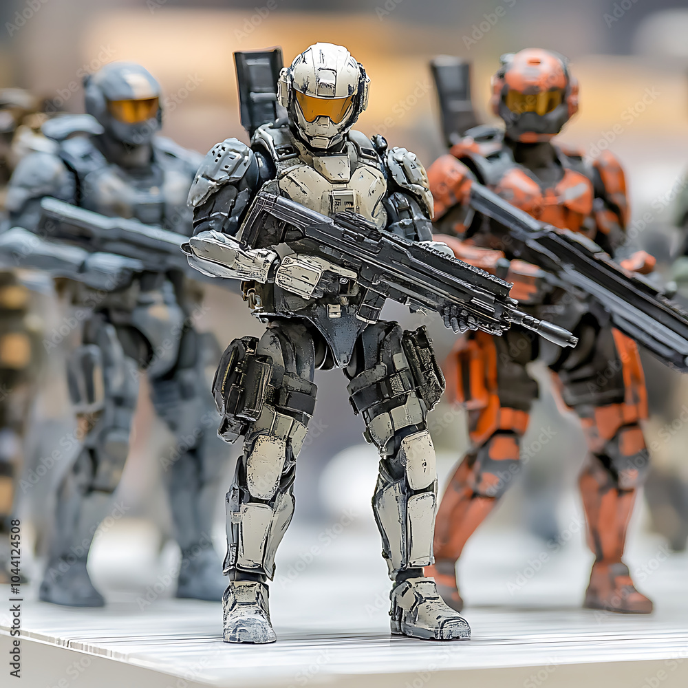 Collectible action figures showcase detailed hobby collection ...