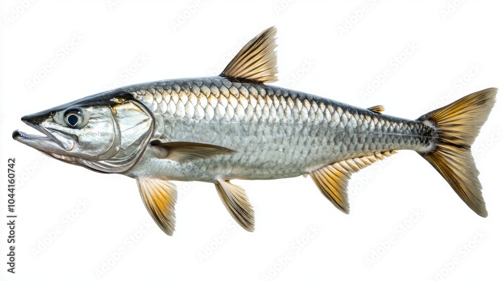 Tarpon known scientifically as Megalops atlanticus exhibits a sleek ...