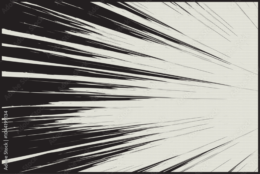 Dynamic manga lines speed motion effect. Halftone background comic ...