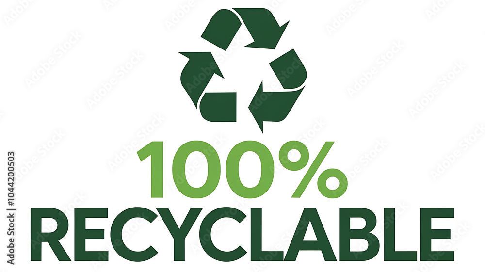 a bold and clear graphic emphasizing recycling, with a green recycling ...