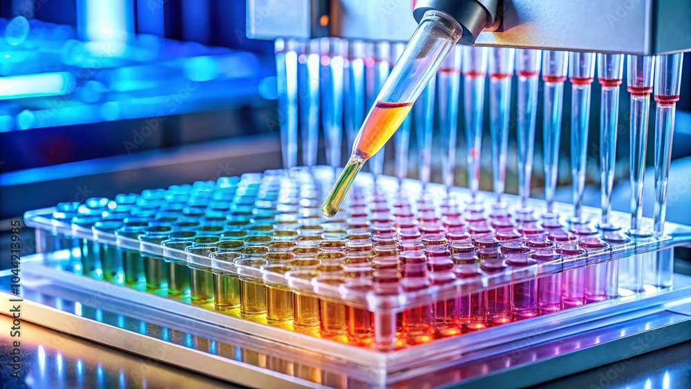 Multichannel Pipettes in Action: Depositing Liquid Samples into a 96 ...