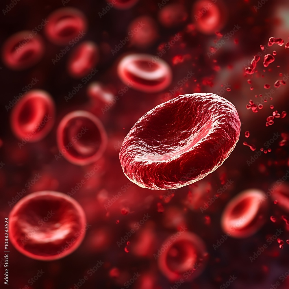 High Definition Image of Red Blood Cells Flowing Continuously Through ...