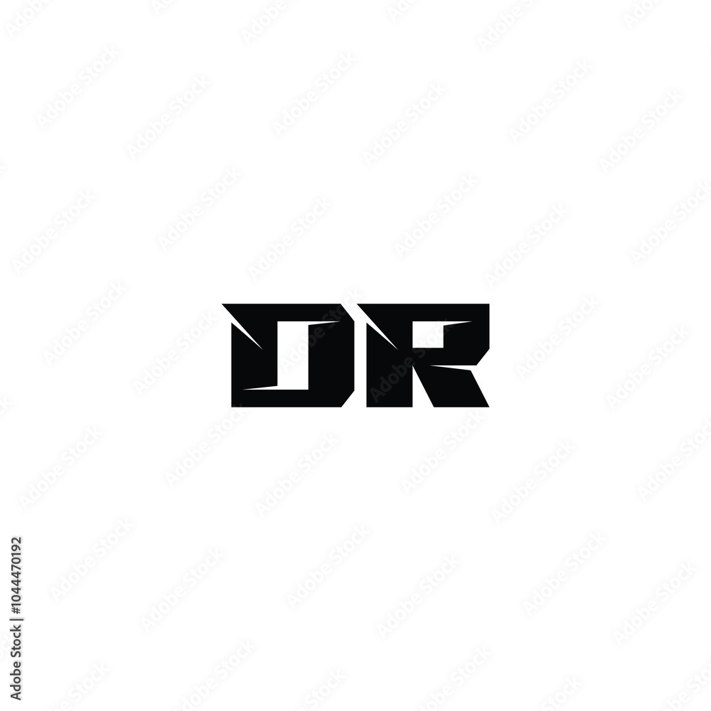 DR monogram logo design letter text name symbol monochrome logotype ...