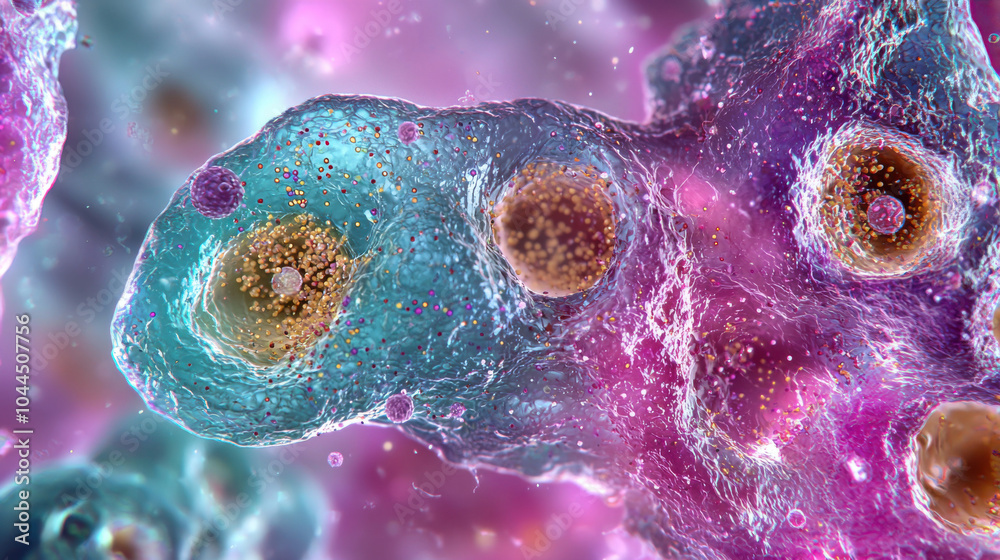 Microscopic View of Cell Structure Stock Photo | Adobe Stock