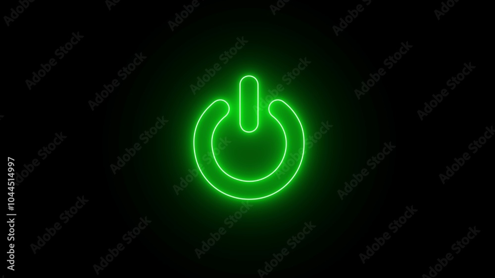 Neon light power button turning on and off icon. Electronic Power ...