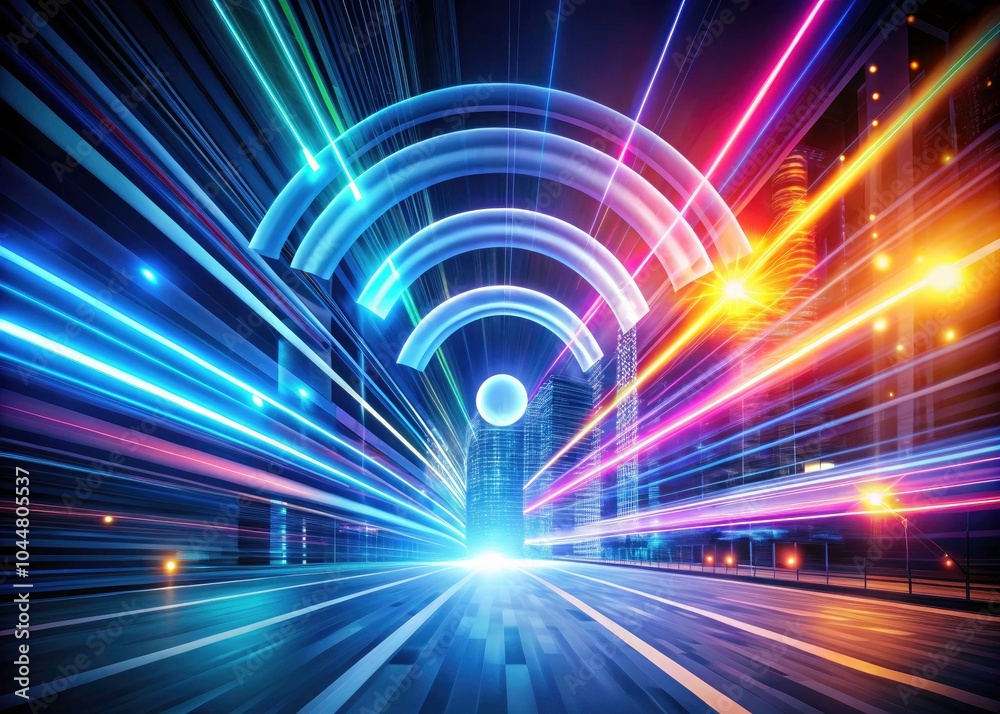 Linear Logo Design Concept with Light Communication, Li-Fi Technology ...