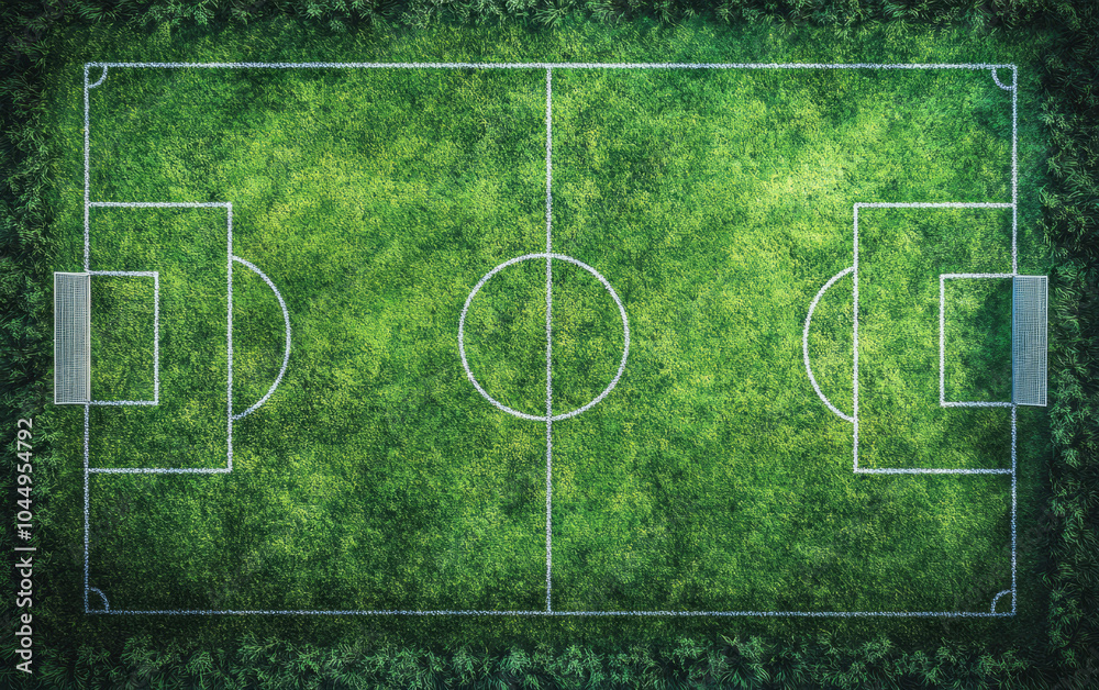 Beautiful grass background of the football field top view. Green ...
