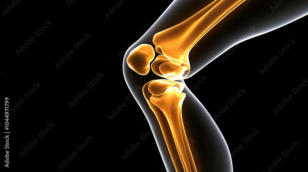 Detailed X-ray of Human Knee Joint Structure Stock Illustration | Adobe ...