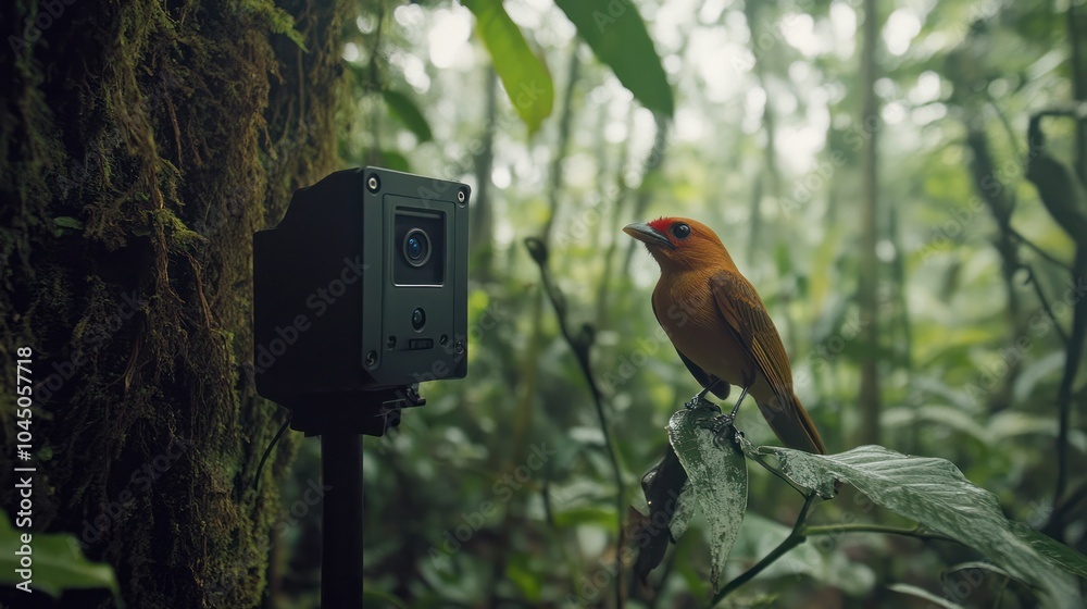 Wildlife camera traps capturing images of rare and endangered species ...