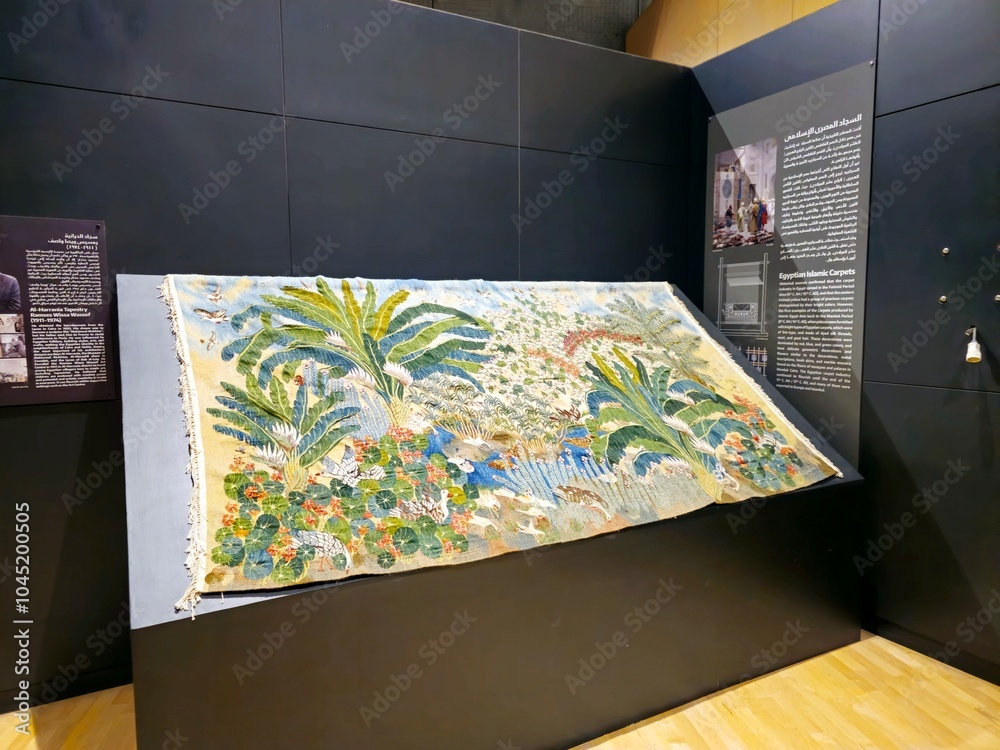 Cairo, Egypt, October 6 2024: The textile gallery inside The National ...