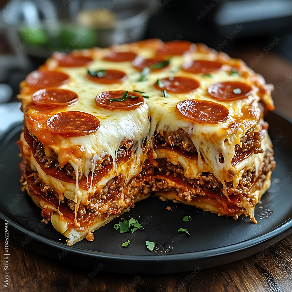 This pepperoni pizza layer cake features perfect blend of flavors ...