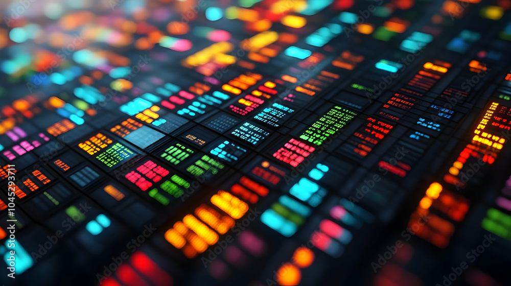 3D Stock Ticker Tape Seamless Tile Pattern, Macro View of Financial ...