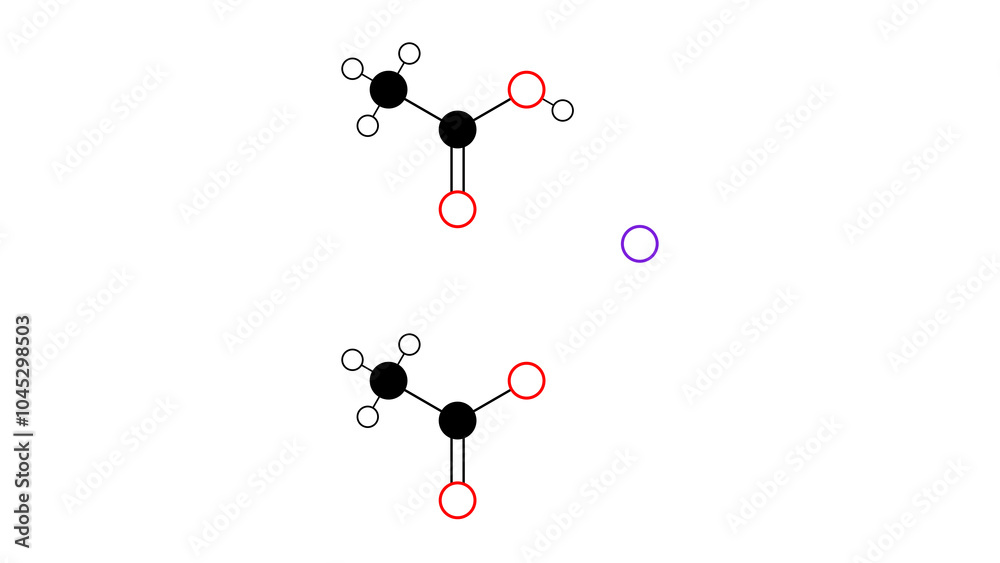 sodium diacetate molecule, structural chemical formula, ball-and-stick ...