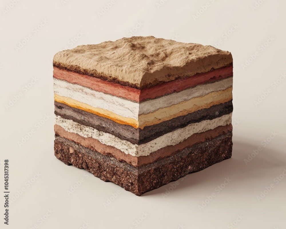 Soil Layers: Cross Section Illustration Showing Various Soil Layers ...
