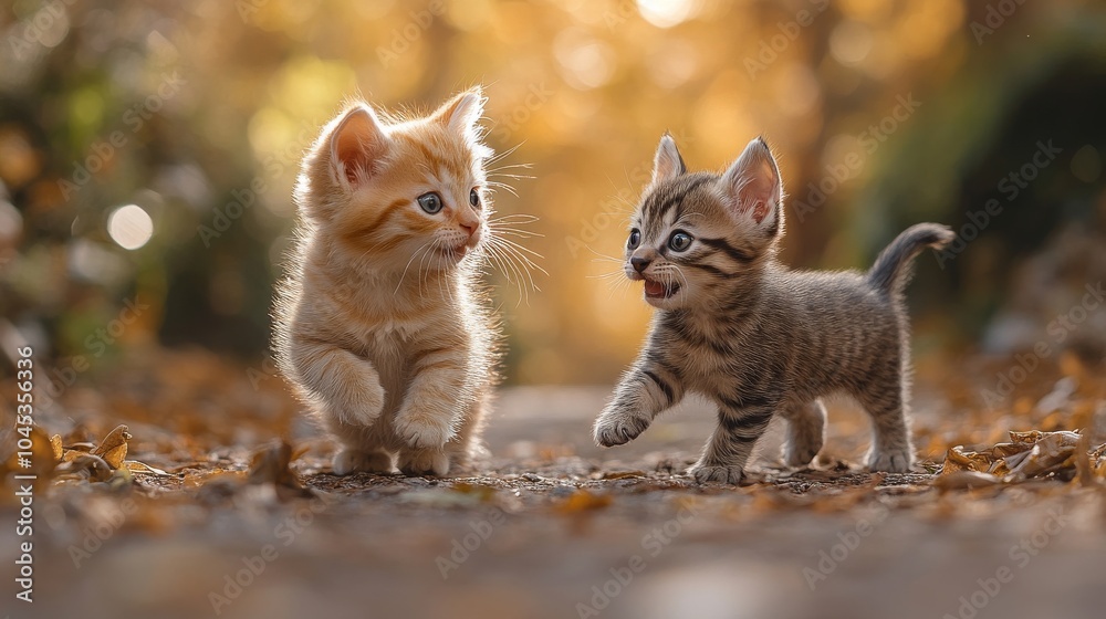 Cute moments of kittens and puppies interacting and playing. Capturing ...