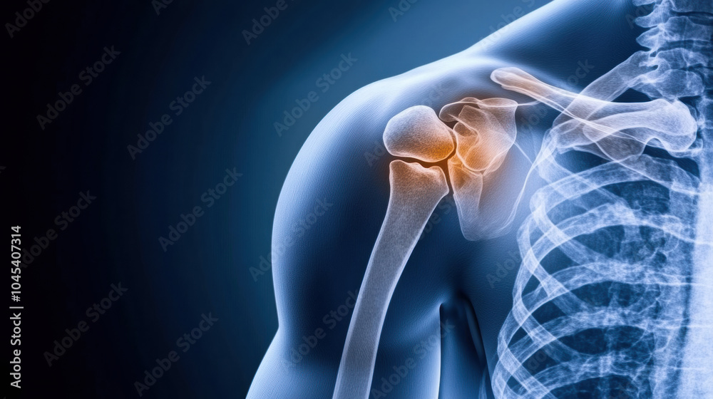 X ray of human shoulder showing rotator cuff and bones clearly Stock ...