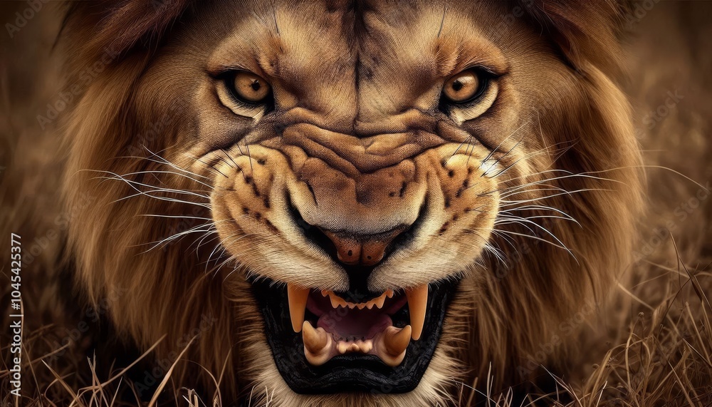 Angry Lion Face , lion in Africa Stock Photo | Adobe Stock