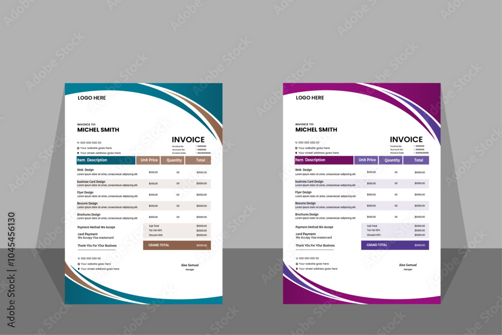 Invoice Layout Template, New Style Business Invoice Cash Memo Template ...