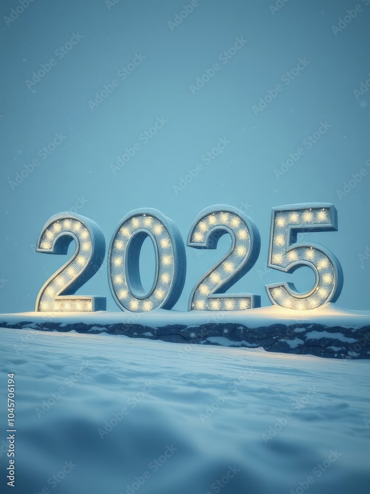 Foto de Stock New year 2025 celebration. golden yellow foil color ...