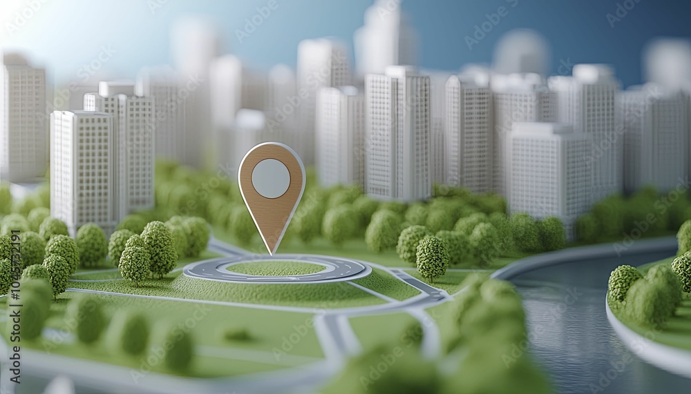 Compliance tracking map, showcasing safety zones within an urban ...